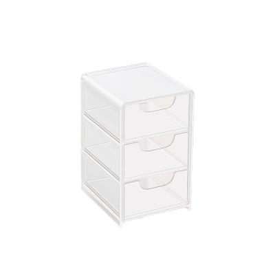 China Transparent Multifunctional Acrylic Storage Box Clear Organizer for Makeup Jewelry Contact Lenses Desktop Vanity Organizer for sale