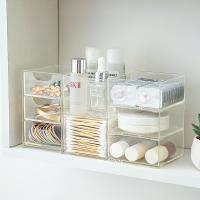 China Transparent Multifunctional Acrylic Storage Box Clear Organizer for Makeup Jewelry Contact Lenses Desktop Vanity Organizer for sale