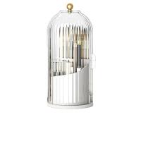 China Plastic Desktop Rotating Makeup Brush Storage Tube Dust-Proof Cosmetic Organizer Pen Holder Lipstick Rack Transparent Shelf for sale