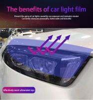 China UV Color Changing Car Headlight Film TPU TPH White to Black White to Purple Photochromatic Headlight Tint 1.52m x 0.3m for sale