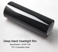 China 30cm x 15m TPU Car Headlight Film Anti Scratch High Visibility Black Smoke Dark Black Light Gray for sale