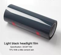 China 30cm x 15m TPU Car Headlight Film Anti Scratch High Visibility Black Smoke Dark Black Light Gray for sale