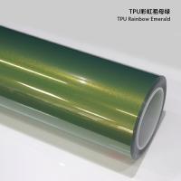 China TPU Chameleon Car Wrap Vinyl 1.52x15m Self Healing Premium Sticker Green Purple Camouflage for sale