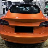 China Orange Car Bonnet Sticker PVC Decorative Film 1.52x17m Removable Adhesive Vehicle Wrap for sale