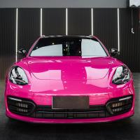 China Glossy Crystal Rose Red Car Wrap Vinyl Film 1.52x17m 160 Micron Color Change for Vehicle Wrapping for sale