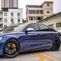China Glossy Crystal Midnight Blue Car Wrap Vinyl 1.52x17m Removable Adhesive Vehicle Color Change Film for sale