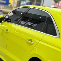 China Glossy Crystal Lemon Yellow Car Wrap Vinyl 1.52x17m Removable Adhesive Vehicle Color Change Film for sale