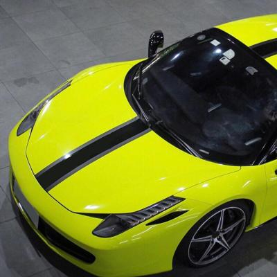 China Glossy Crystal Lemon Yellow Car Wrap Vinyl 1.52x17m Removable Adhesive Vehicle Color Change Film for sale