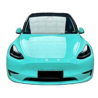 China Glossy Crystal Baby Blue Color Change Vinyl Wrap Film 1.52x17m Car Sticker Decal with Air Free Channel for sale