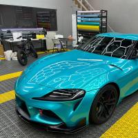 China Metal Paint Lake Blue Car Wrap Vinyl 1.52x18m Color Change Film for Vehicle Wrapping for sale