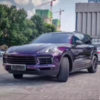 China Paint Metal Midnight Red Car Wrap Vinyl Film 1.52x17m Removable Adhesive for Vehicle Color Change for sale