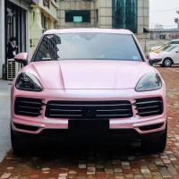 China Pure Metal Cherry Pink Car Wrap Vinyl 1.52x17m Removable Adhesive Vehicle Color Change Film for sale