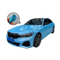 China Pure Metal Sky Blue Classic Blue Car Wrap Vinyl Film 1.52x17m Color Change for Vehicle Wrapping for sale