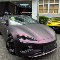 China Ultra Matte Black Purple Car Wrap Vinyl Film 1.52x17m Color Change for Vehicle Wrapping for sale