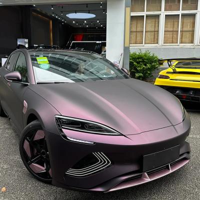 China Ultra Matte Black Purple Car Wrap Vinyl Film 1.52x17m Color Change for Vehicle Wrapping for sale