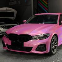 China Glossy Laser Pink 1.52x17m Car Wrap Vinyl Film Color Change for Vehicle Wrapping for sale