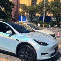 China Glossy Laser Sea Blue 1.52x17m Car Wrap Vinyl Film Color Change for Vehicle Wrapping for sale