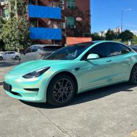 China Glossy Laser Baby Blue Car Wrap Vinyl Film 1.52x17m PVC Stretchable Air Release for sale