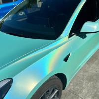China Glossy Laser Baby Blue Car Wrap Vinyl Film 1.52x17m PVC Stretchable Air Release for sale