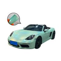 China Glossy Laser Baby Blue Car Wrap Vinyl Film 1.52x17m PVC Stretchable Air Release for sale