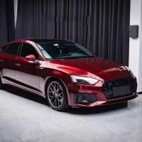 China PET Liquid Dragon Red High Gloss Metallic Car Wrap Vinyl 1.52x17m Bubble Free for sale