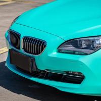 China Matte Chrome Baby Blue Car Wrap Vinyl Film 1.52x17m Removable Adhesive Color Changing for sale