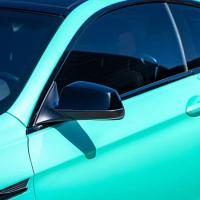 China Matte Chrome Baby Blue Car Wrap Vinyl Film 1.52x17m Removable Adhesive Color Changing for sale