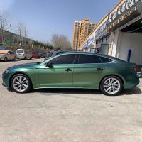 China Matte Chameleon Spring Green Car Wrap Film 1.52x17m Removable Adhesive Vinyl Decorative Sticker for sale