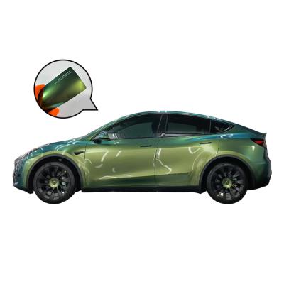 China Glossy Chameleon Jungle Green PVC Film Roll 1.52x17m Car Decal Sticker Decorative Vinyl Wrap for sale