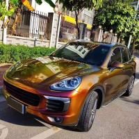 China Glossy Sunset Red Chameleon PVC Self-Adhesive Car Wrap Film 1.52x17m Removable for sale