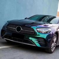 China Glossy Diamond Purple Green Chameleon PVC Car Wrap Film 1.52x17m Removable Adhesive for sale