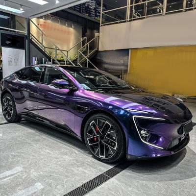 China Glossy Diamond Purple Red Car Vinyl Wrap Film 1.52x17m Roll Metallic Luminous Accessories for sale