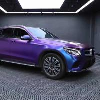China Matte Diamond Purple Blue Car Interior Vinyl Wrap 1.52x17m Racing Sticker Full Body Decals for sale