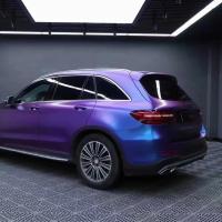 China Matte Diamond Purple Blue Car Interior Vinyl Wrap 1.52x17m Racing Sticker Full Body Decals for sale