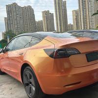 China Matte Diamond Gold Orange Reflective Car Sticker Vinyl Wrap Roll 1.52x17m 160 Micron for Vehicle Interior Exterior for sale