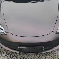 China Matte Diamond Black Red Chameleon Car Wrap Vinyl Film 1.52x17m SUV Car Sticker Fancy Decal for sale