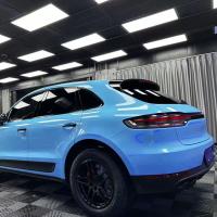 China Sparkle Sky Blue Glitter Diamond Vinyl Car Wrap 1.52x17m Roll Removable Adhesive for sale