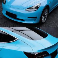 China Sparkle Sky Blue Glitter Diamond Vinyl Car Wrap 1.52x17m Roll Removable Adhesive for sale