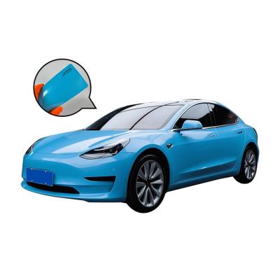 China Sparkle Sky Blue Glitter Diamond Vinyl Car Wrap 1.52x17m Roll Removable Adhesive for sale