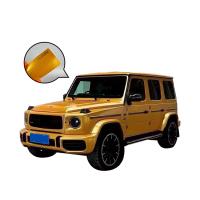 China Heavy Metal Sparkle Yellow Vinyl Wrap Film 1.52x17m Gloss Car Decorative Film for sale