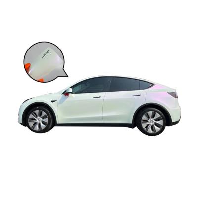China Glossy White to Purple Gradual Color Vinyl Car Wrap 1.52x17m Roll 160 Micron Thickness for sale