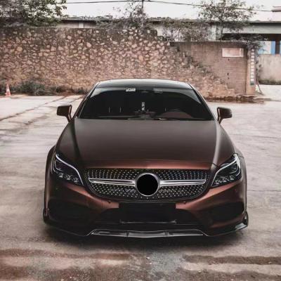 China Satin Coffee Brown Car Wrap Vinyl 1.52x17m Polyurethane Film Vehicle Wrapping for sale