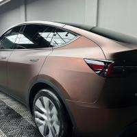 China Satin Coffee Brown Car Wrap Vinyl 1.52x17m Polyurethane Film Vehicle Wrapping for sale