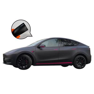 China Satin Black Car Vinyl Wrap Film 1.52x17m Removable Adhesive 160 Micron for Cars Trucks for sale
