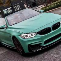 China Flat Pine Green Car Wrapping Film 1.52x17m 160 Micron Vinyl Wrap for Cars for sale