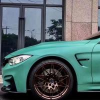 China Flat Pine Green Car Wrapping Film 1.52x17m 160 Micron Vinyl Wrap for Cars for sale