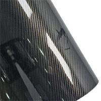 China PET Release Liner Black Gold Carbon Fiber Vinyl Wrap 1.52x17m for Car Interior Exterior for sale
