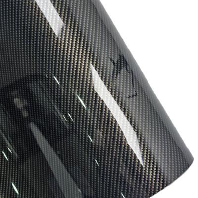 China PET Release Liner Black Gold Carbon Fiber Vinyl Wrap 1.52x17m for Car Interior Exterior for sale