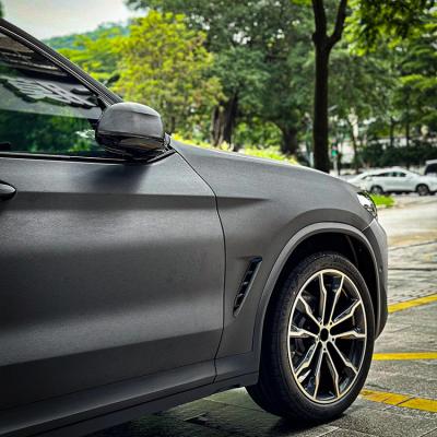 China Matte Frosted Black Car Decoration Film Car Sticker Decals Classic Matte Black Vinyl Film For Tesla Mustang for sale