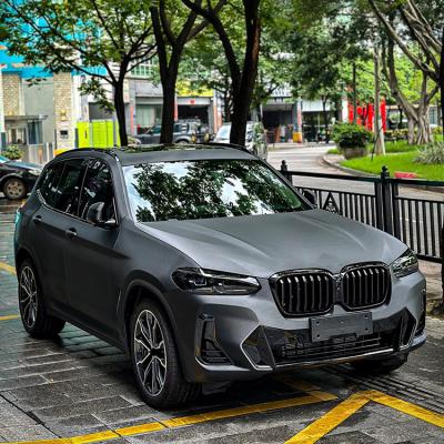 China Satin Brushed Iron Grey Car Wrap Vinyl Film 1.52x17m Removable Adhesive Protective Wrap for sale